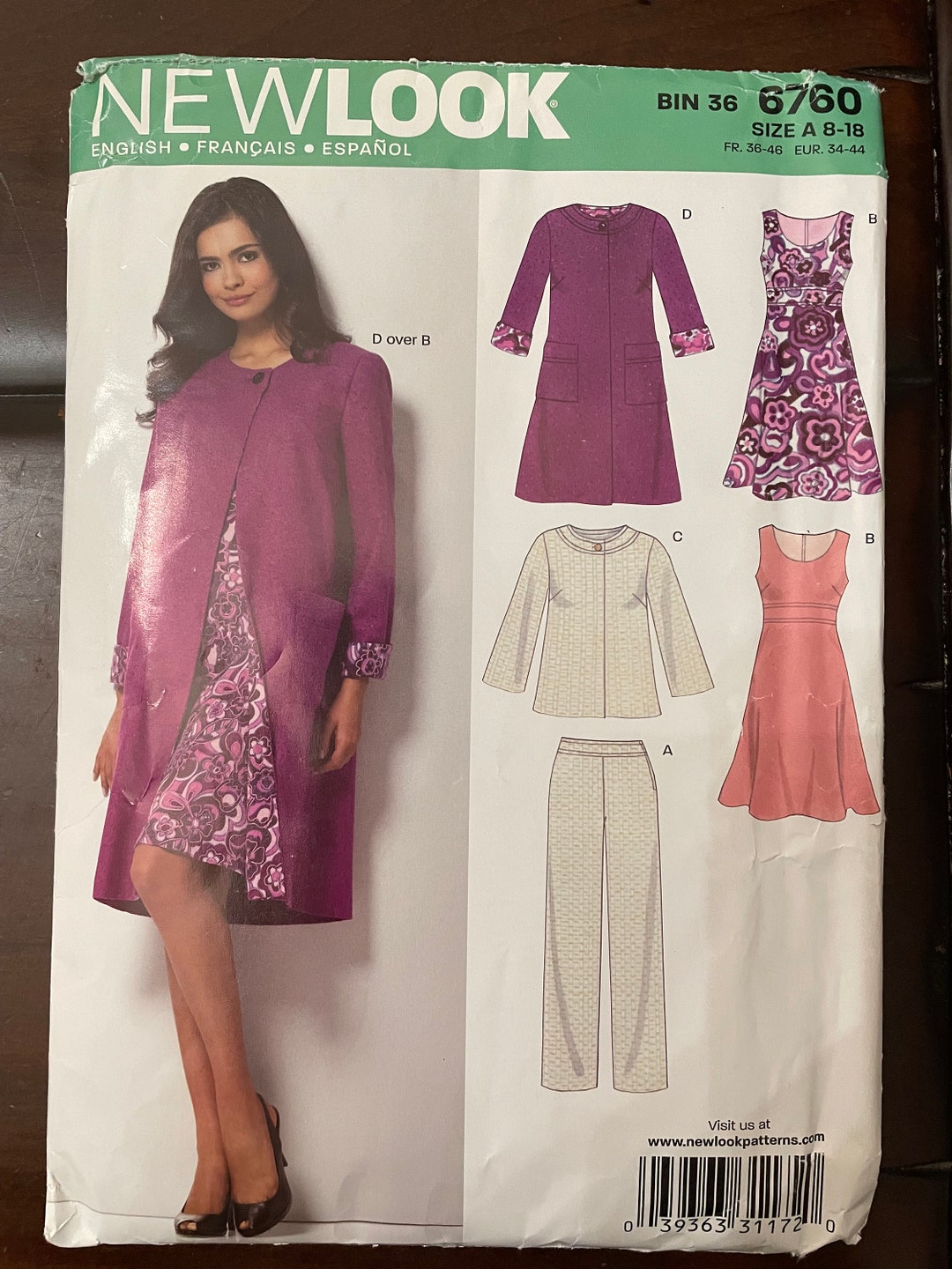 New Look 6760 Pattern UNCUT 2000s Empire Waisted Sleeveless Fit and ...