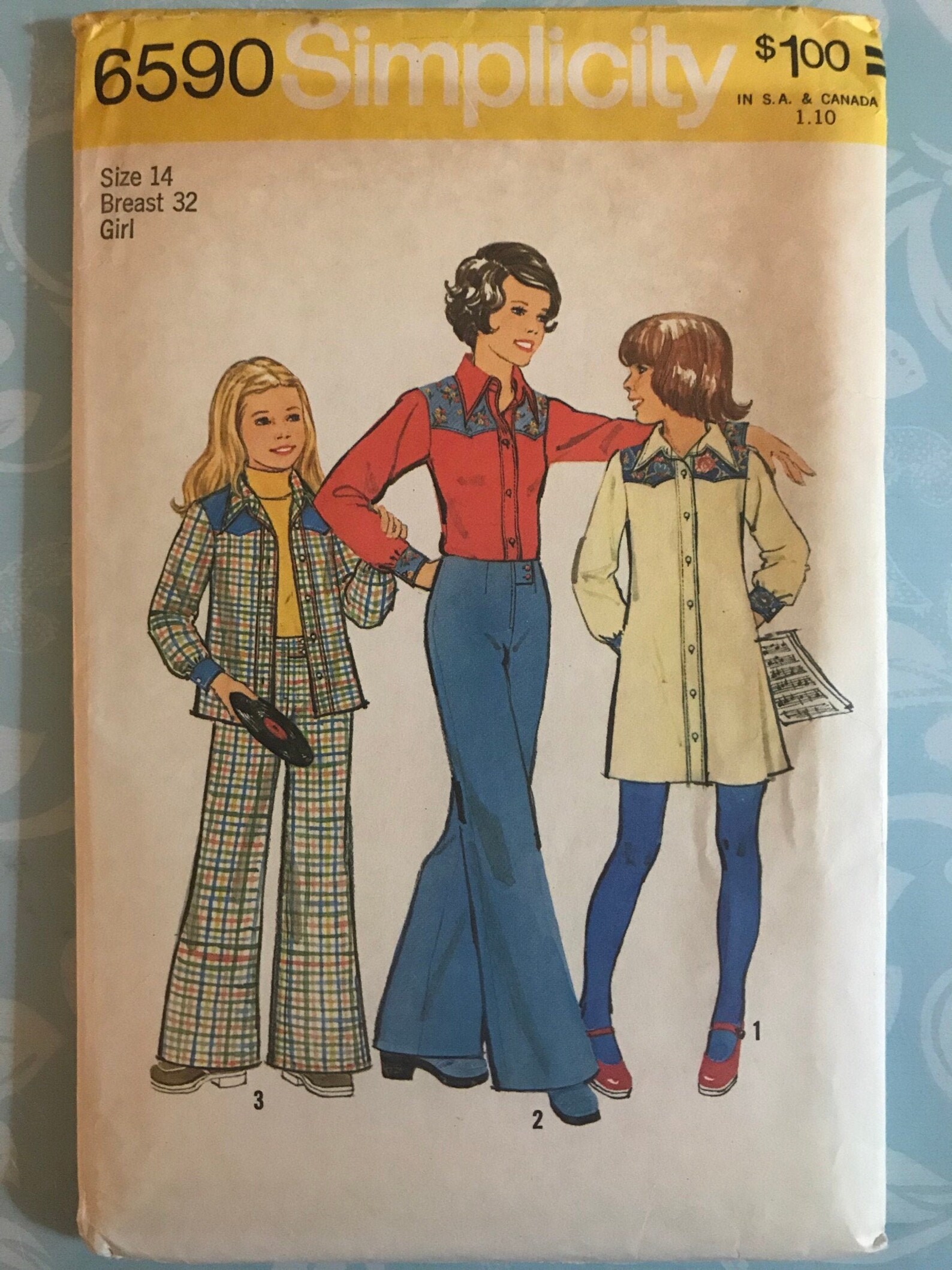 Simplicity 6590 Pattern CUT Complete 1970s Girl's Button | Etsy