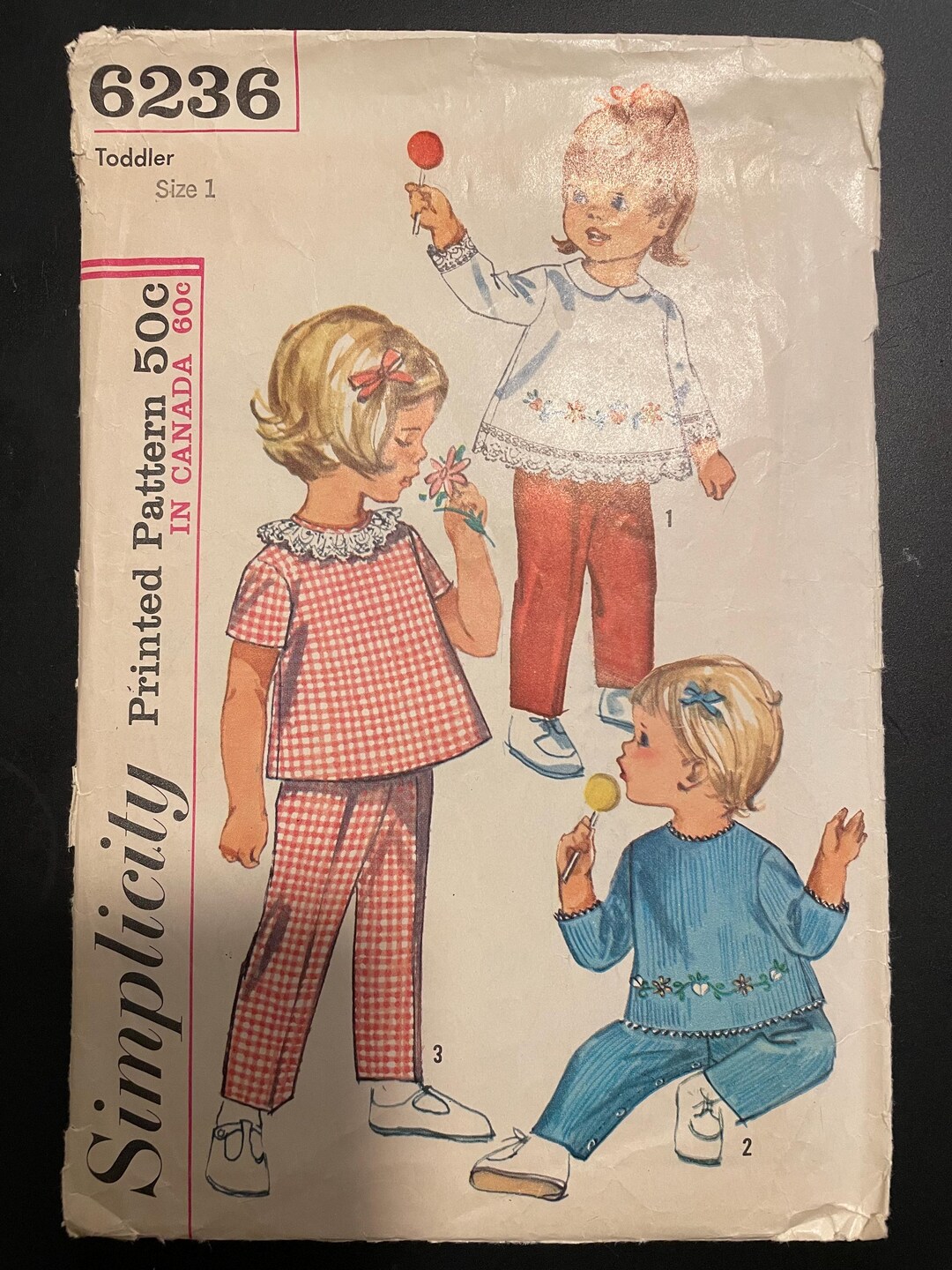 Simplicity 6236 Pattern CUT Complete 1960s Vintage Little Girl's ...