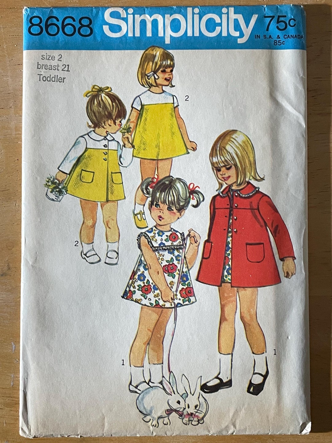 Simplicity 8668 Pattern CUT Complete 1960s Vintage Toddler Girl's ...