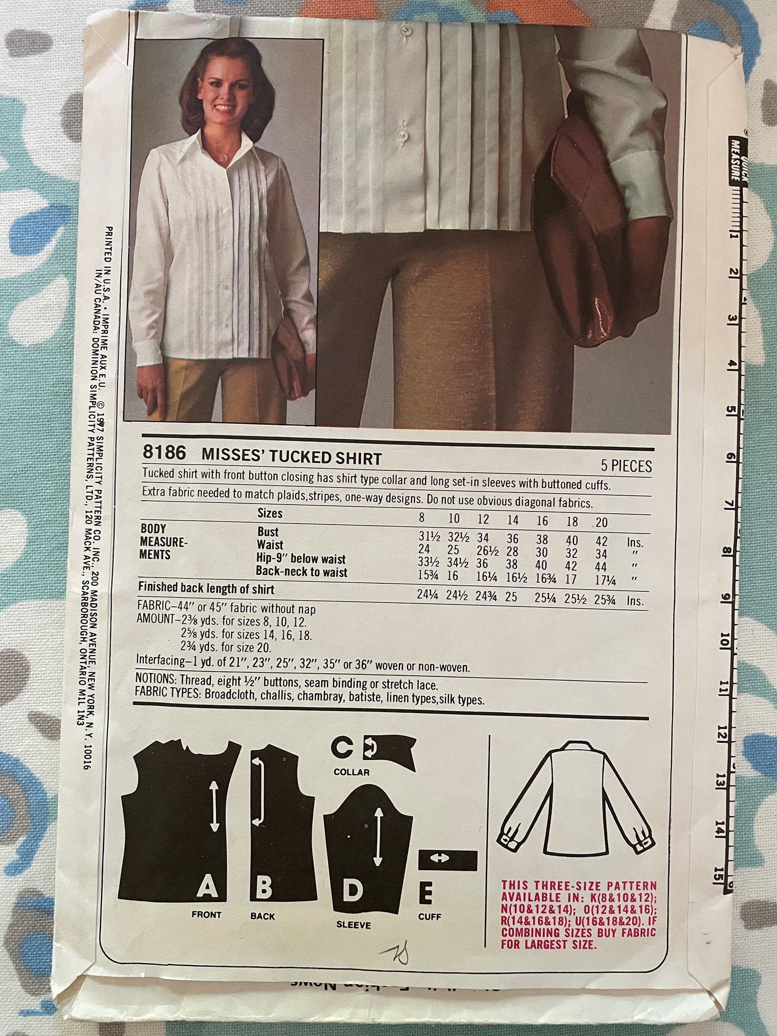Simplicity 8186 Pattern UNCUT 1970s Vintage Extra Sure Tucked - Etsy