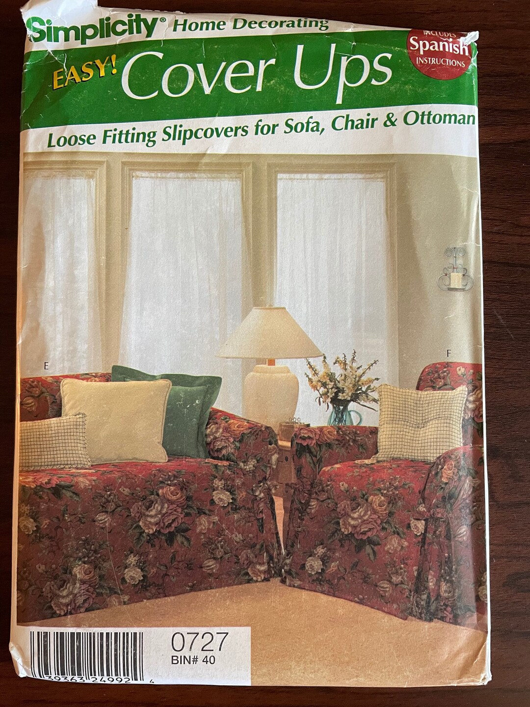 Simplicity 0727 Pattern UNCUT Easy Home Decorating Cover Ups Slipcovers ...