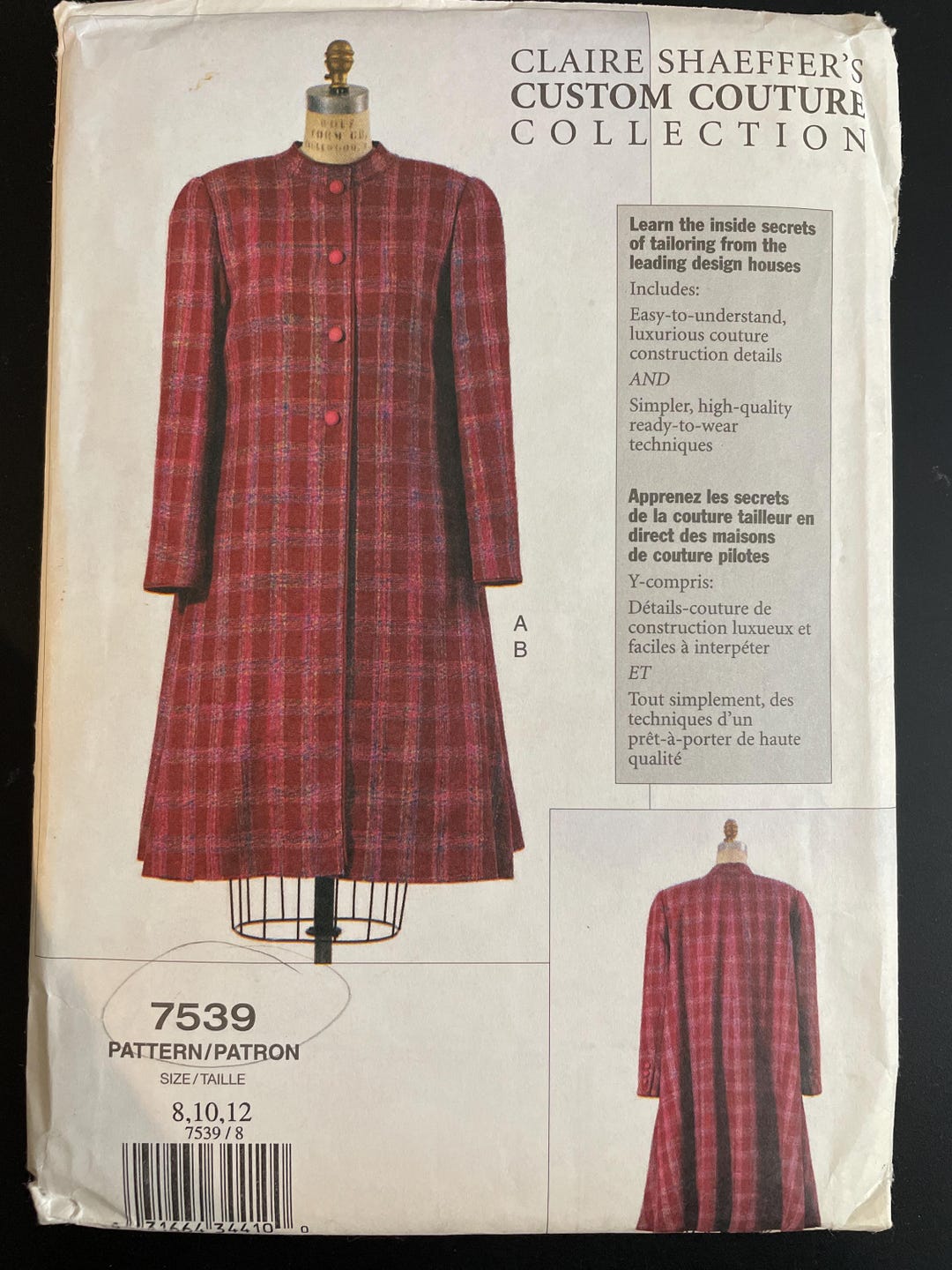 Vogue 7539 Pattern UNCUT Vintage 2000s Claire Shaeffer's Custom Couture ...