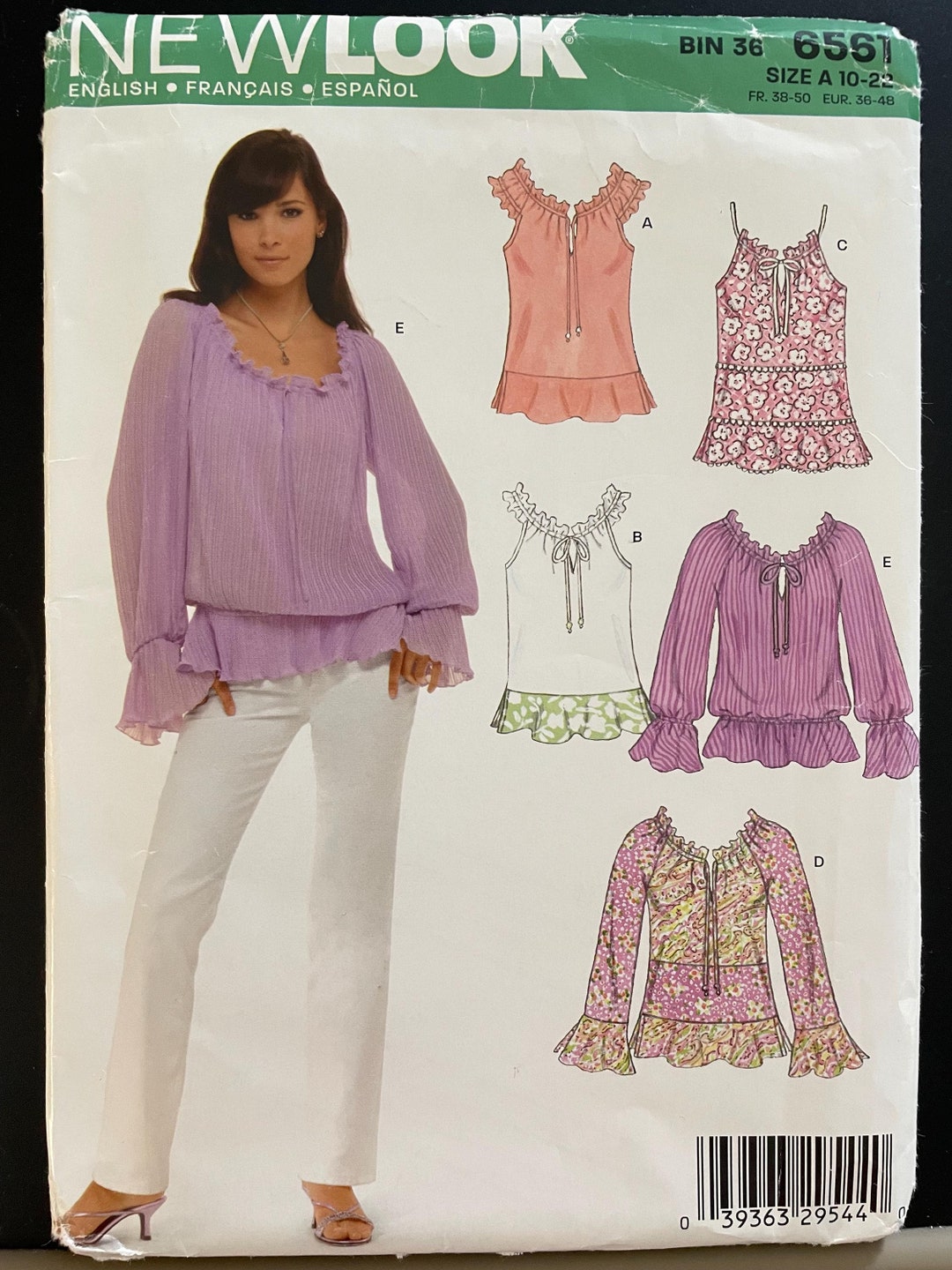 New Look 6561 Pattern UNCUT Neckband Forms Shoulder Strap Sleeveless ...