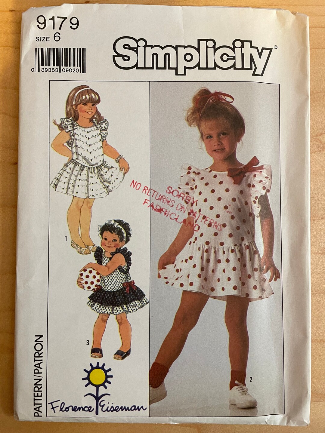 Simplicity 9179 Pattern UNCUT 1980s Vintage Florence Eiseman Little ...