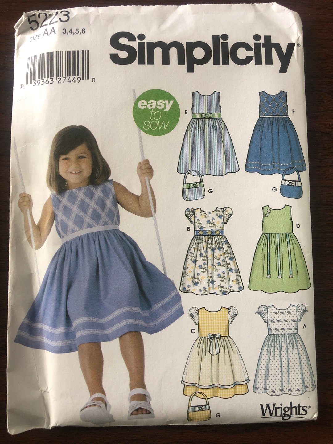 Simplicity 5223 Pattern UNCUT Easy Little Girls Raised Waist Party ...