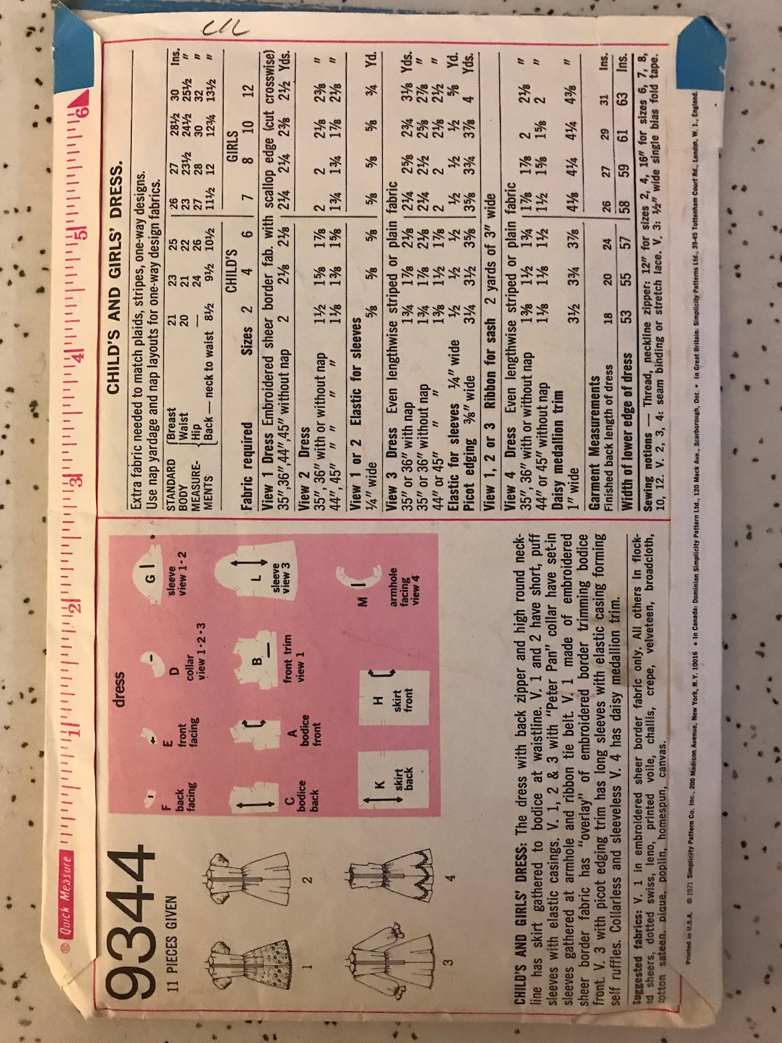 Simplicity 9344 Pattern CUT Complete 1970s Girl's Jewel - Etsy