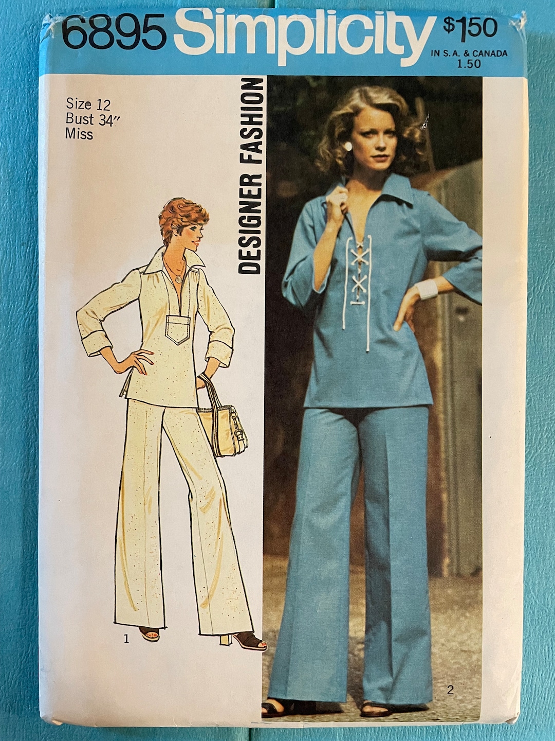 Simplicity 6895 Pattern UNCUT 1970s Vintage Designer Fashion Long ...