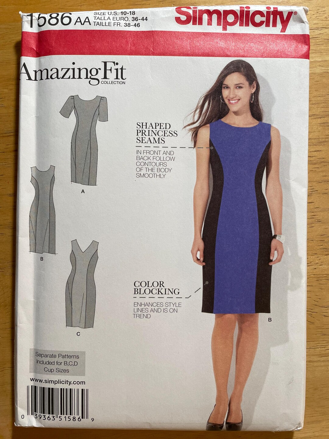 Simplicity 1586 Pattern UNCUT Illusion Panel Sheath Dress Princess ...