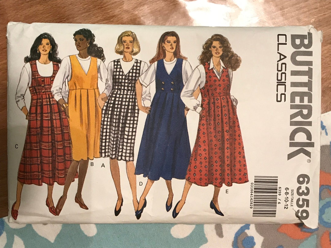 Butterick 6359 Pattern CUT Complete 1990s Vintage Classics Raised Waist ...