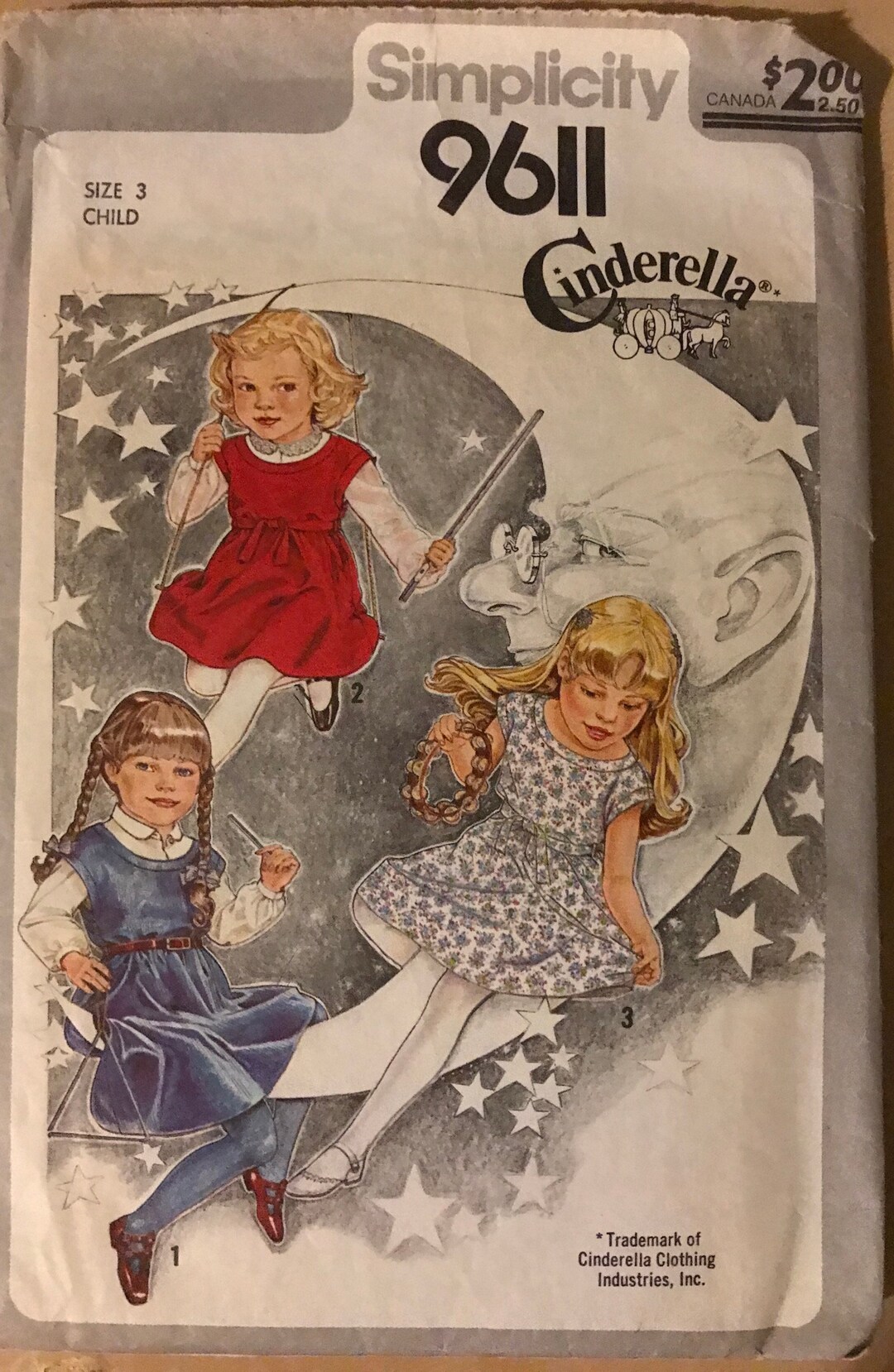 Simplicity 9611 Pattern CUT Complete 1980s Cinderella Girl's Scoop Neck ...