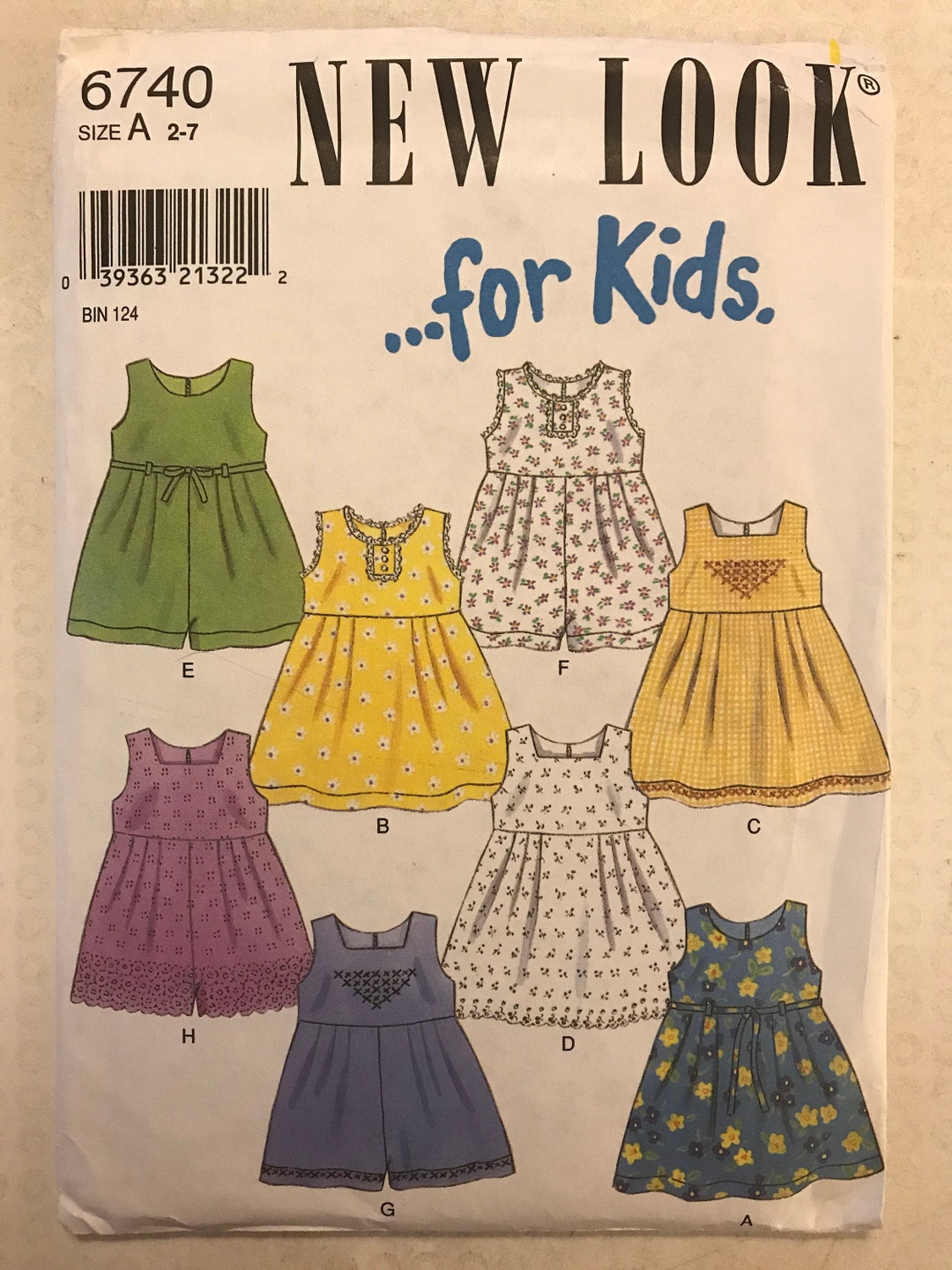 New Look 6740 Pattern Easy Girls Sleeveless Dress or Romper Raised ...