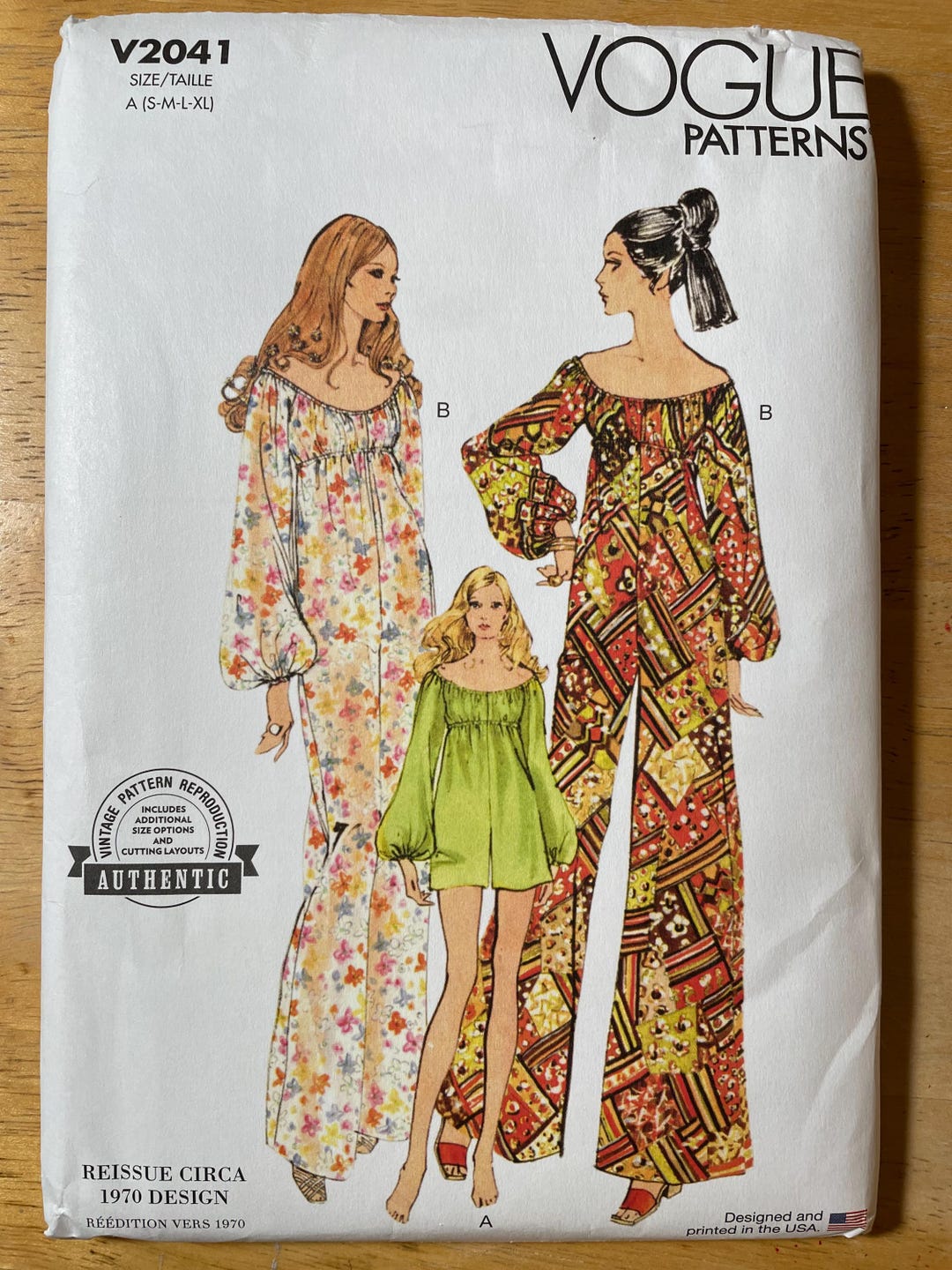 Vogue V2041 2041 Pattern UNCUT Vintage Reissue 1970s Jumpsuit Maxi Full ...