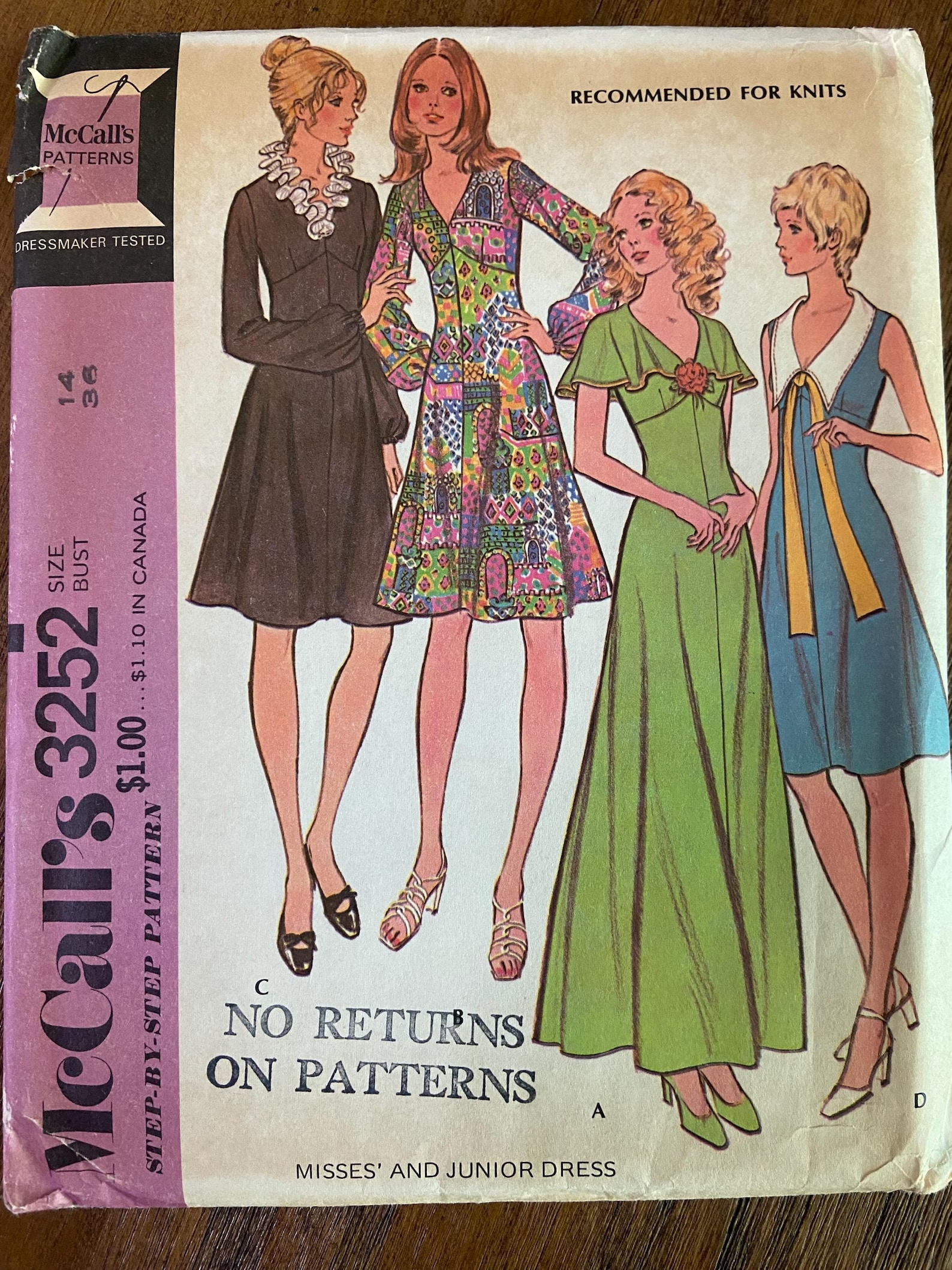 Mccalls 3252 Pattern UNCUT 1970s V Neck Empire Waist Dress Ruffle ...