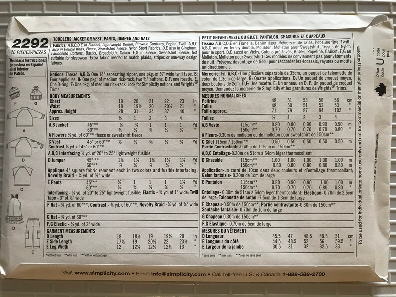 Simplicity 2292 Pattern Unisex Boy Girl Casual Separates - Etsy