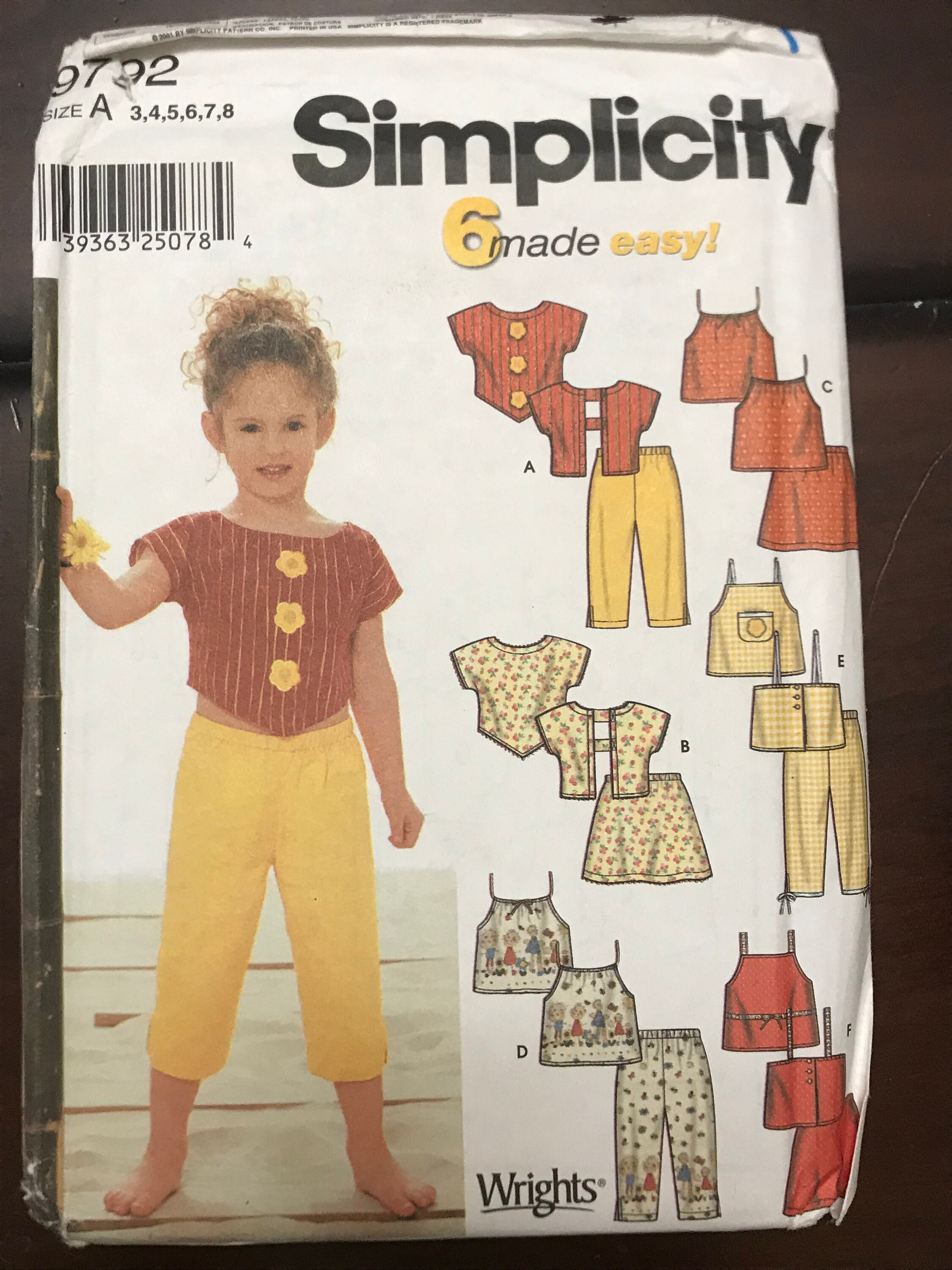 Kits & How To Simplicity 9792 6 Made Easy Sewing Patterns etna.com.pe