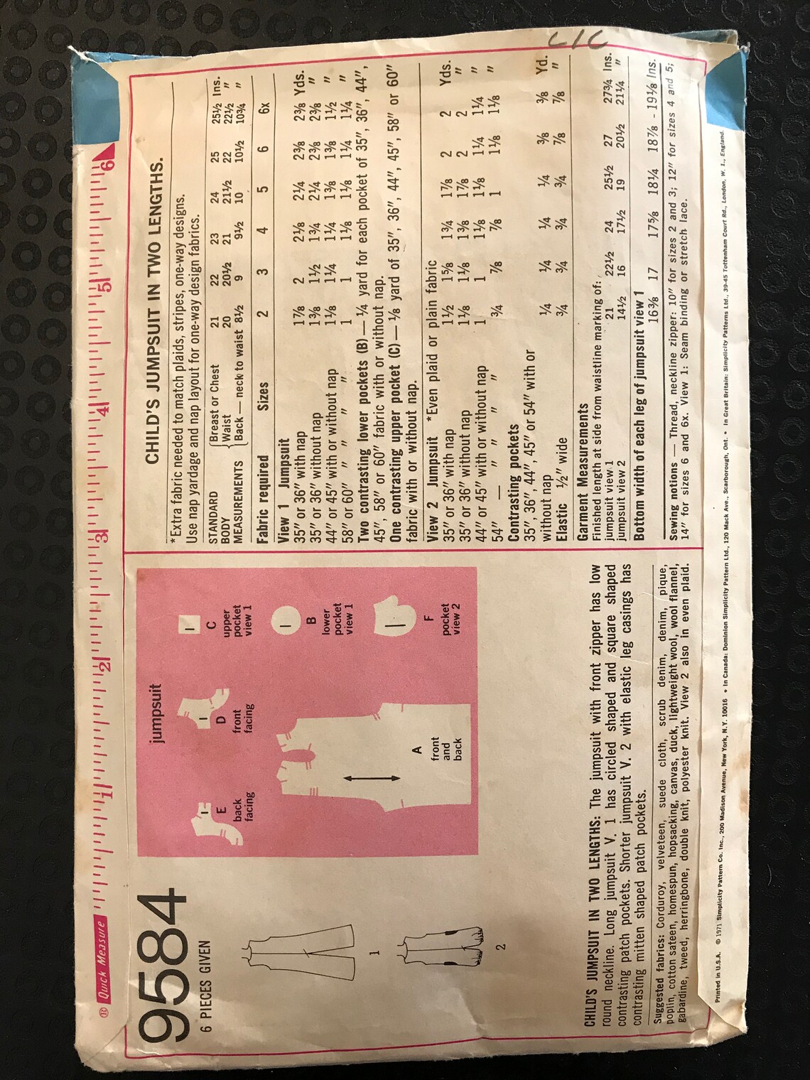 Simplicity 9584 Pattern CUT Complete 1970s Toddler's Scoop - Etsy