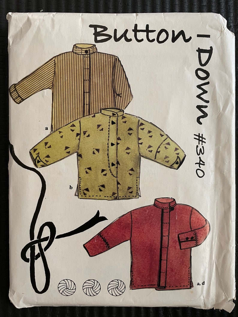 Button Down 340 Pattern UNCUT Vintage 2000s Lois Ericson Hidden Placket ...