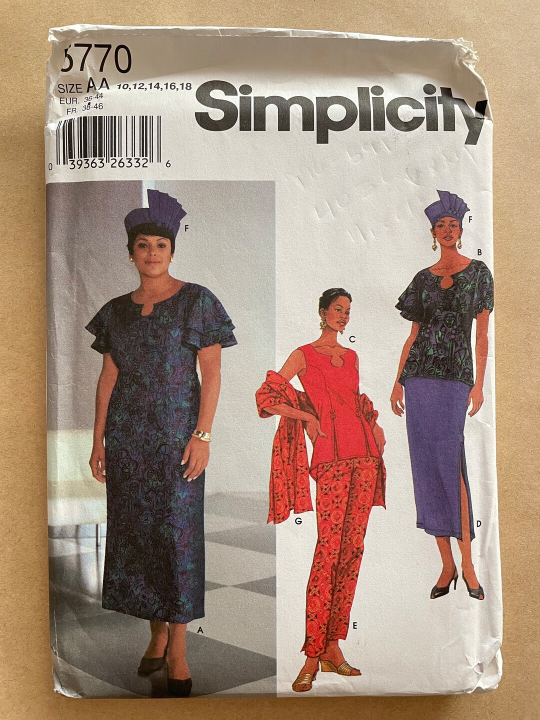 Simplicity 5770 Pattern UNCUT Vintage 2000s Dress Top Keyhole Neck ...