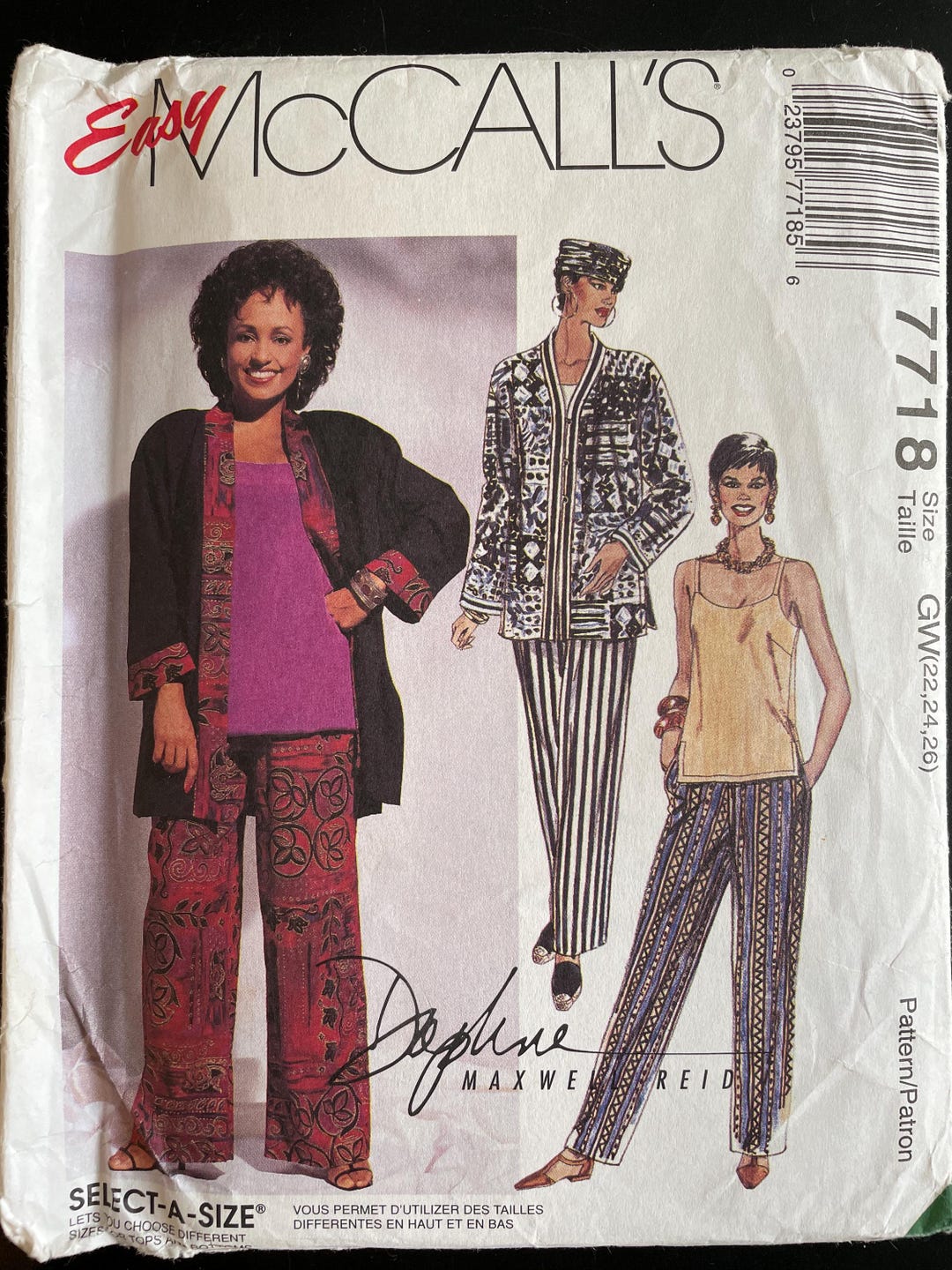 Mccalls 7718 Pattern UNCUT Vintage 1990s Daphne Maxwell Reid Easy ...
