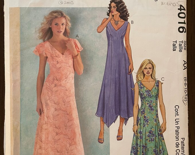 Mccalls 4016 Pattern CUT Complete Vintage 2000s Princess Seamed Maxi ...