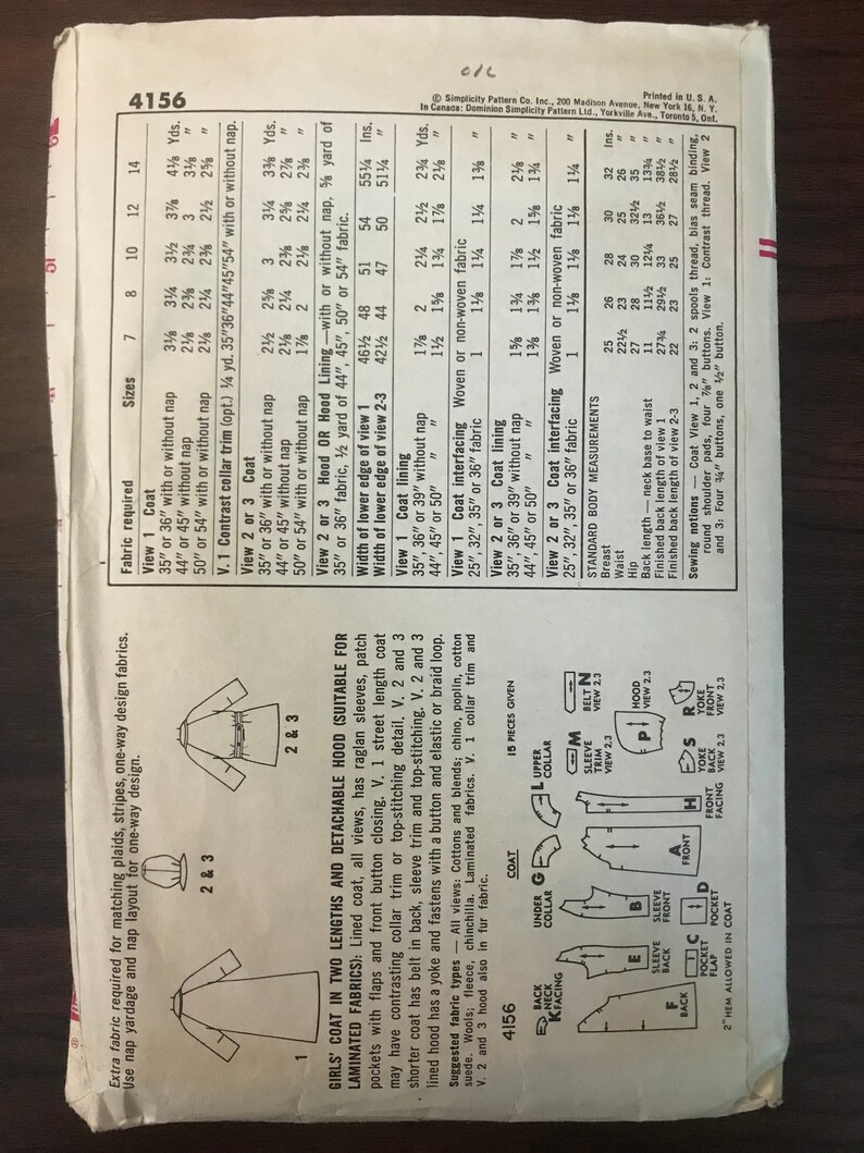 Simplicity 4156 Pattern CUT Complete 1960s Vintage Girl's - Etsy