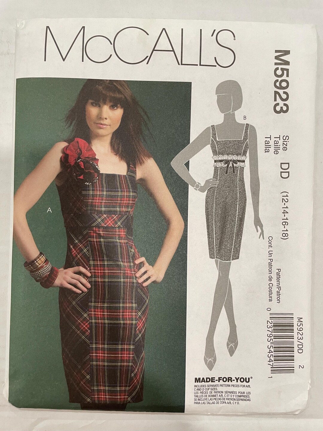 Mccalls M5923 5923 Pattern UNCUT Vintage 2000s Sleeveless Square Neck ...