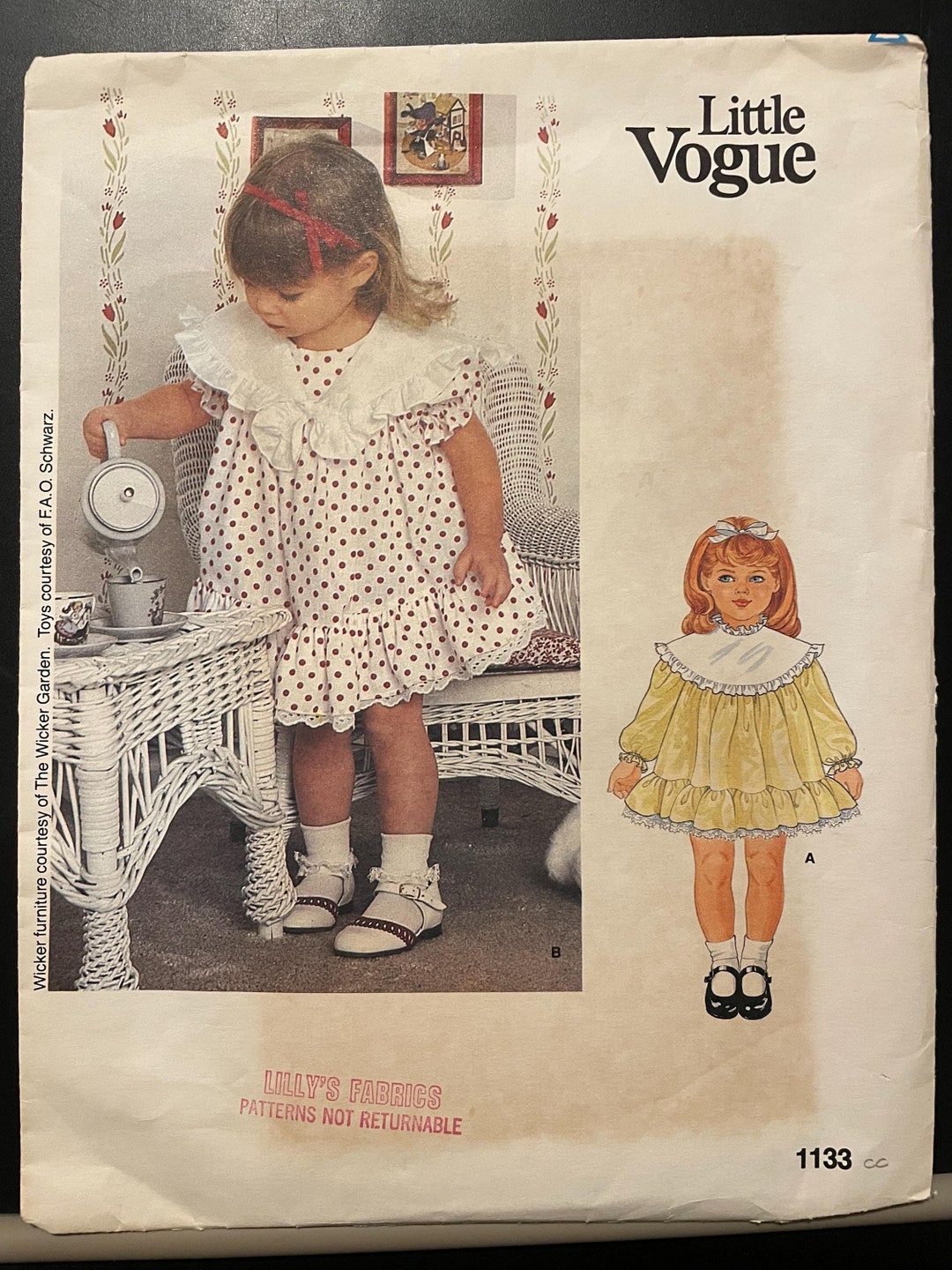 Vogue 1133 Pattern CUT Complete 1960s Era Little Girl's Flared Dress ...