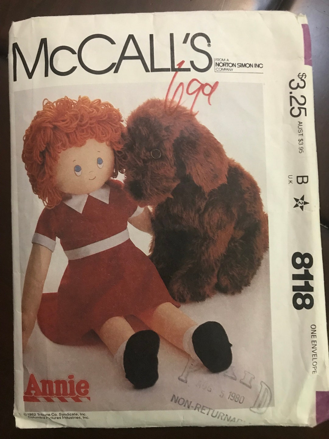 Mccalls 8118 Pattern CUT Complete 1980s Vintage Little Orphan Annie and ...