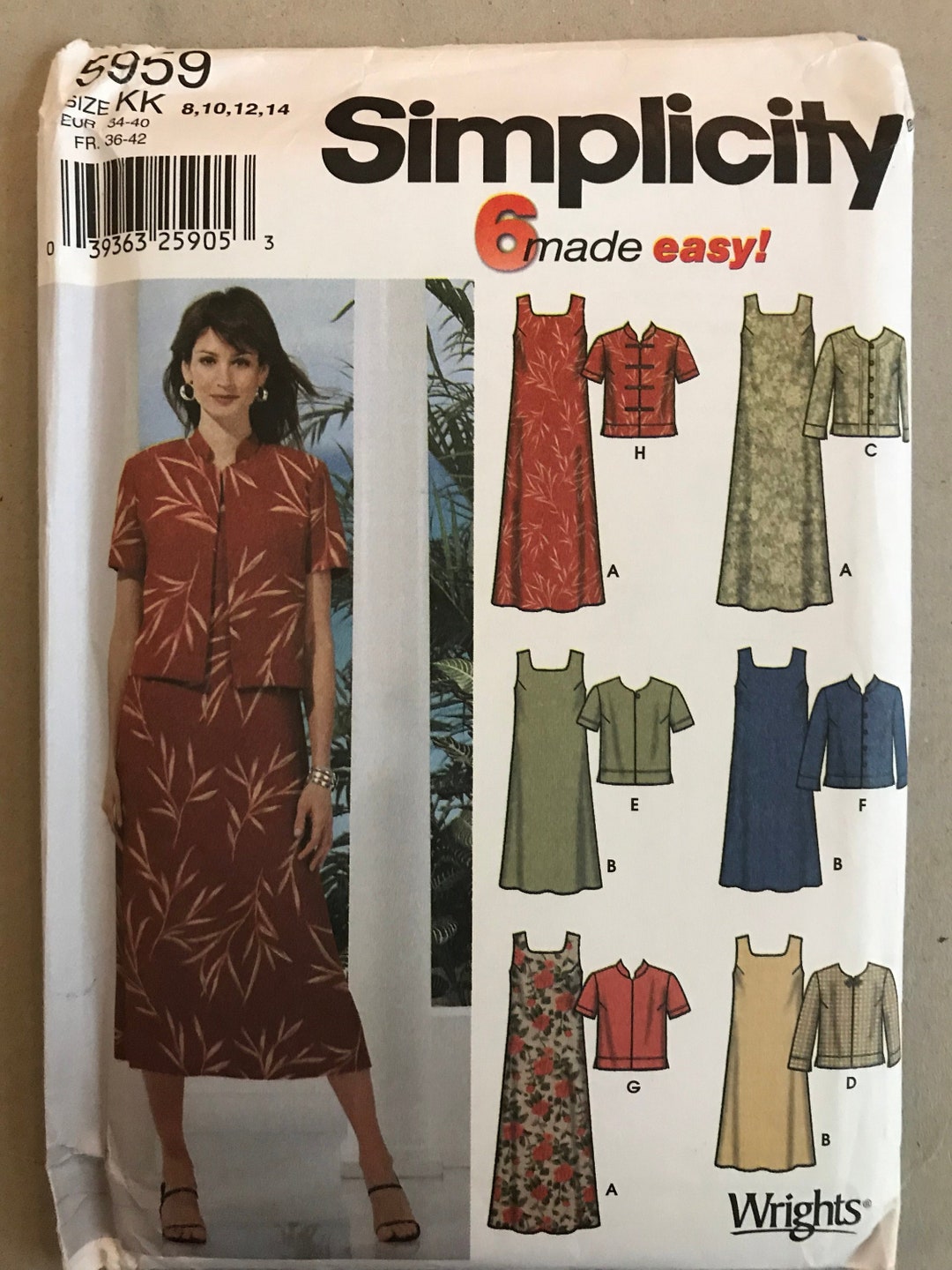 Simplicity 5959 Pattern UNCUT Vintage 2000s Asian Fusion A-line ...