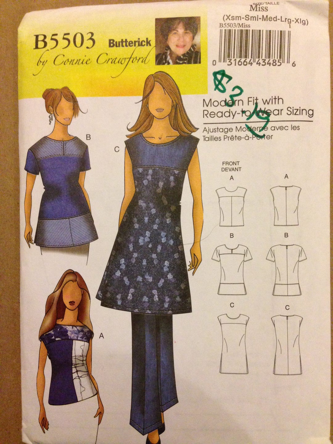 Butterick B5503 5503 Pattern Multi Panel Seamed Top or Tunic - Etsy