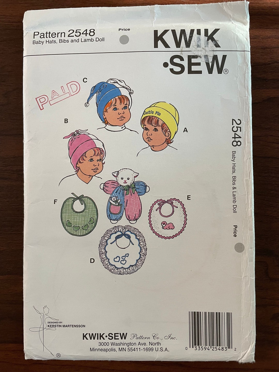Kwik Sew 2548 Pattern Stretch Knit Baby Hats Jester, Beanie, Knot Tie ...