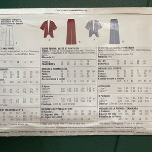 Simplicity A2119 2119 Pattern UNCUT Easy to Sew Open Front Jacket in ...