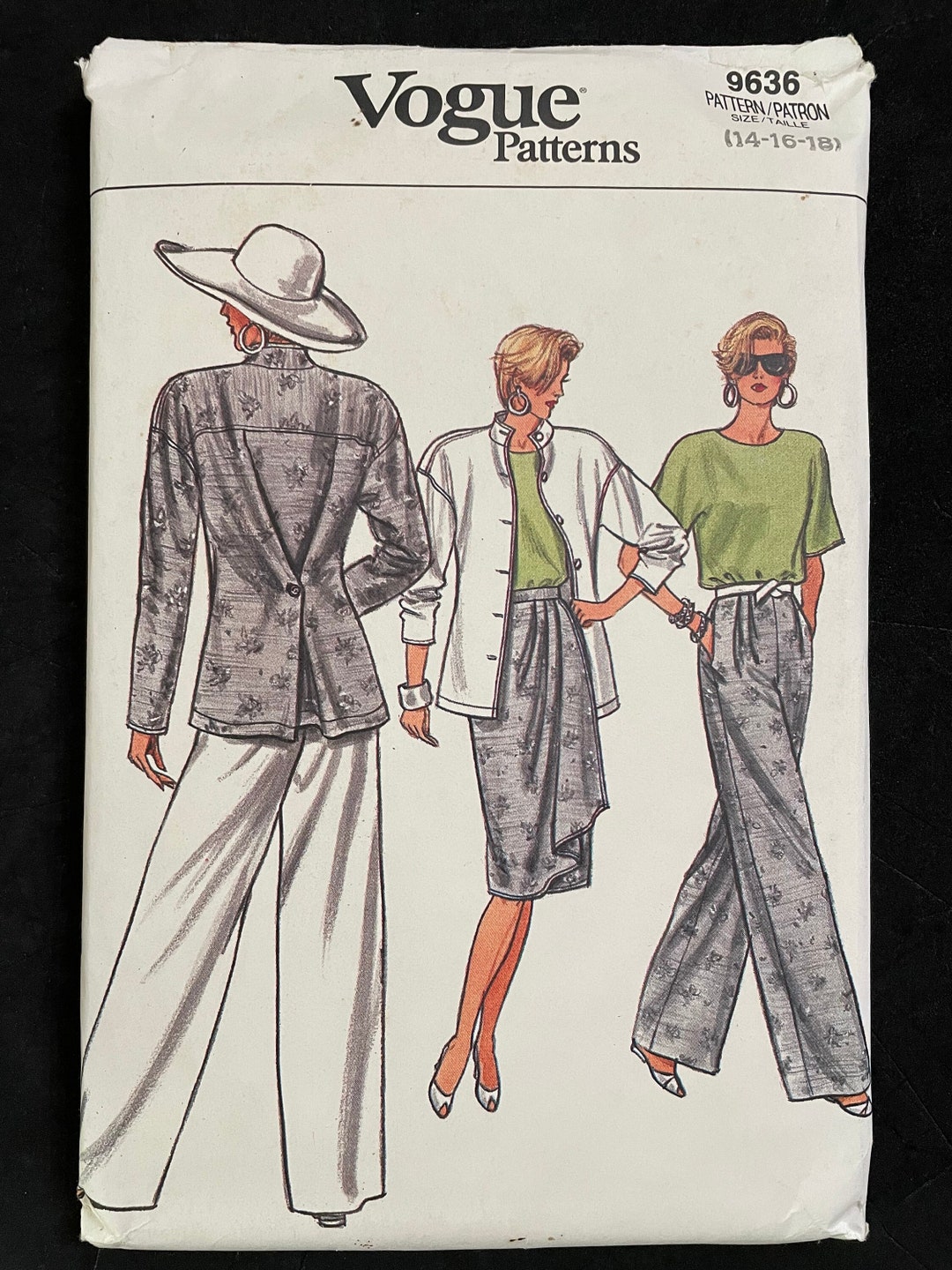 Vogue 9636 Pattern UNCUT 1980s Vintage Loose Fitting Button Front ...