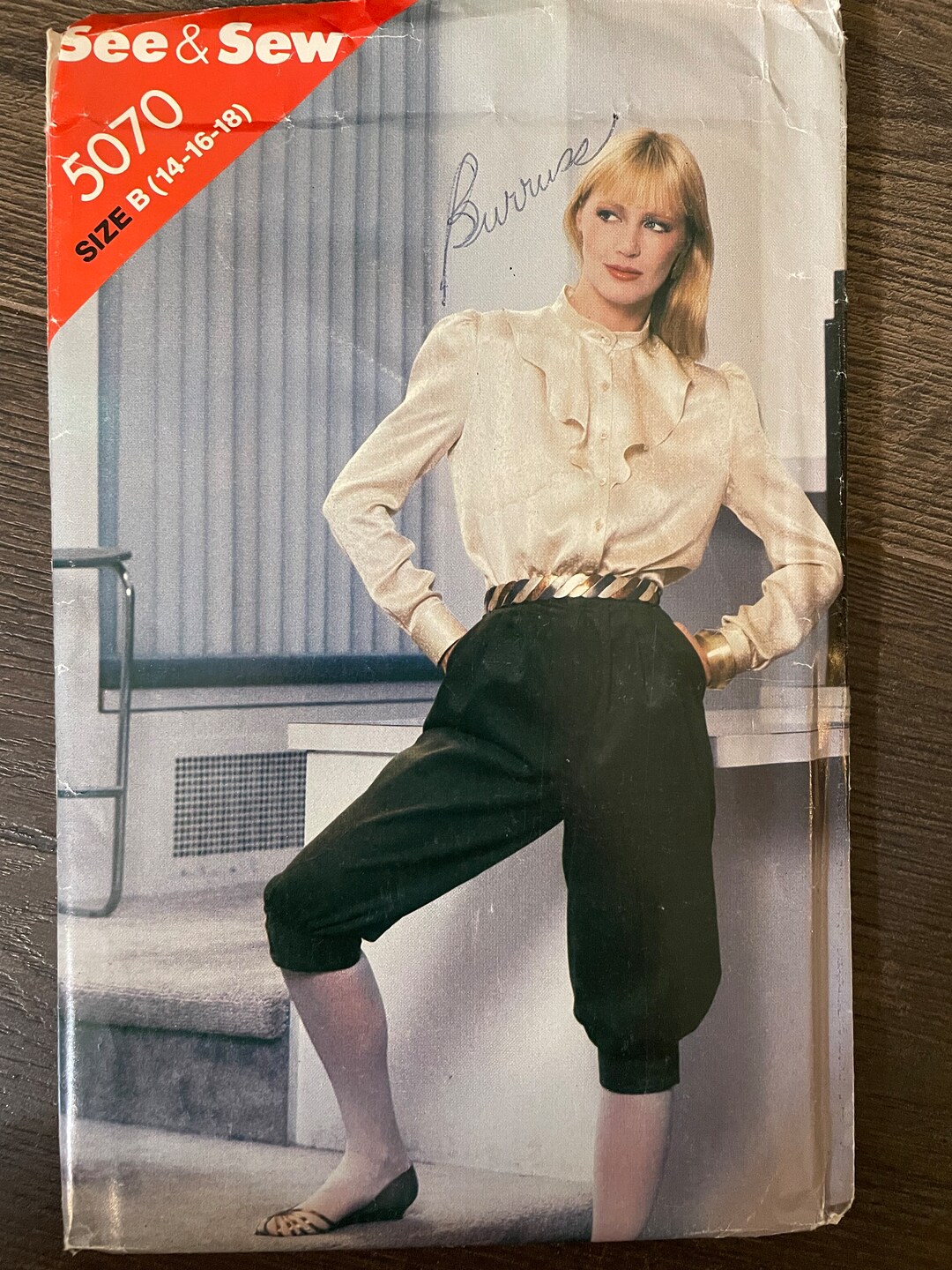 See & Sew 5070 Pattern UNCUT Vintage 1980s Button Front Blouse Funnel ...