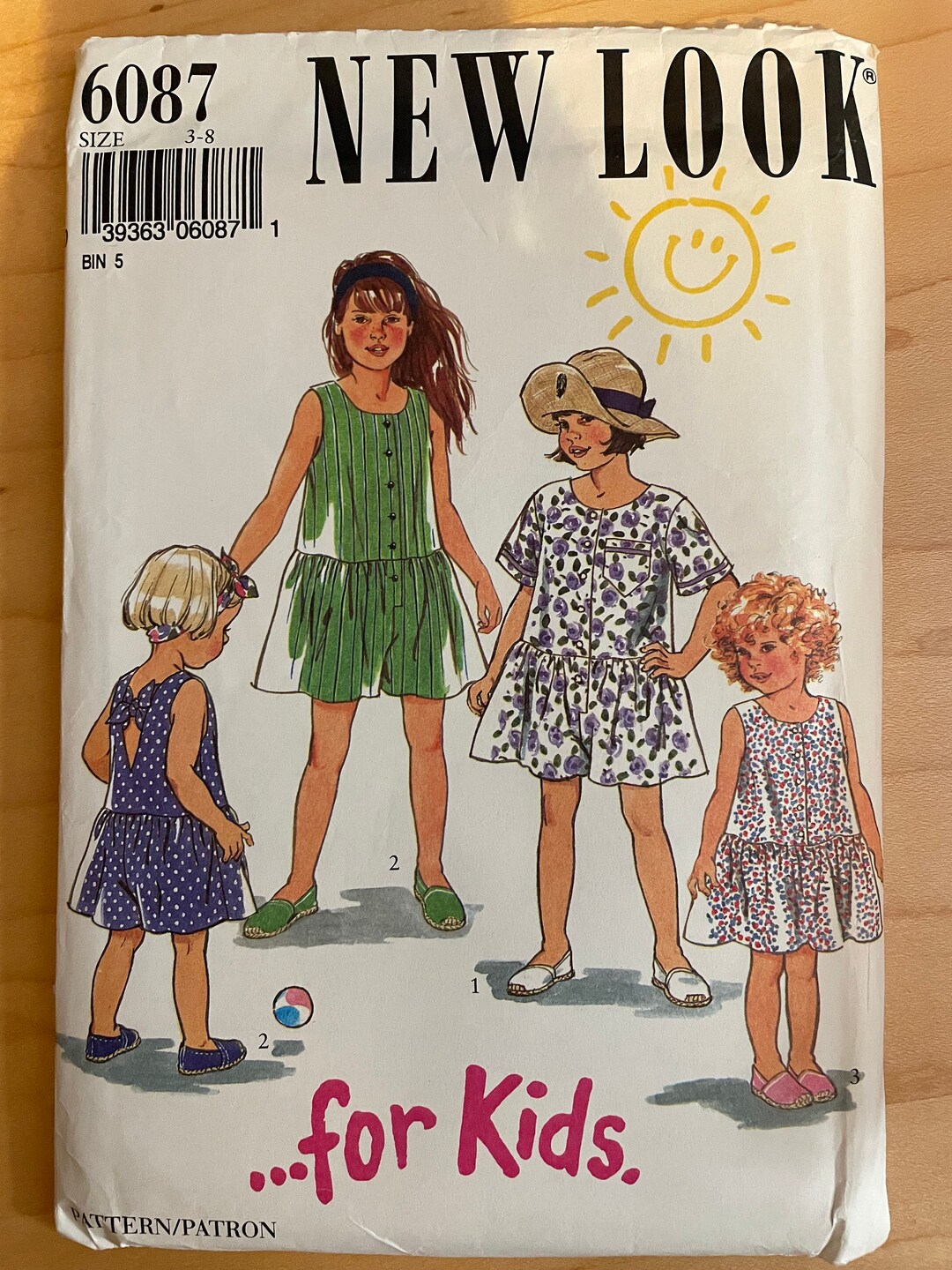 New Look 6087 Pattern UNCUT Vintage 1990s Girl's for Kids Dropped Waist ...