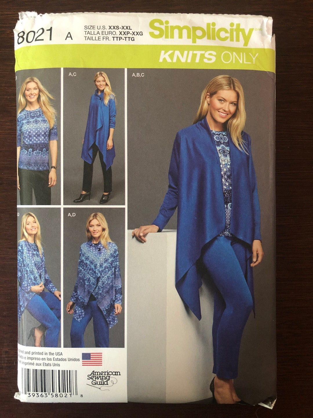 Simplicity 8021 Pattern UNCUT Stretch Knit Separates Round Neck Top ...