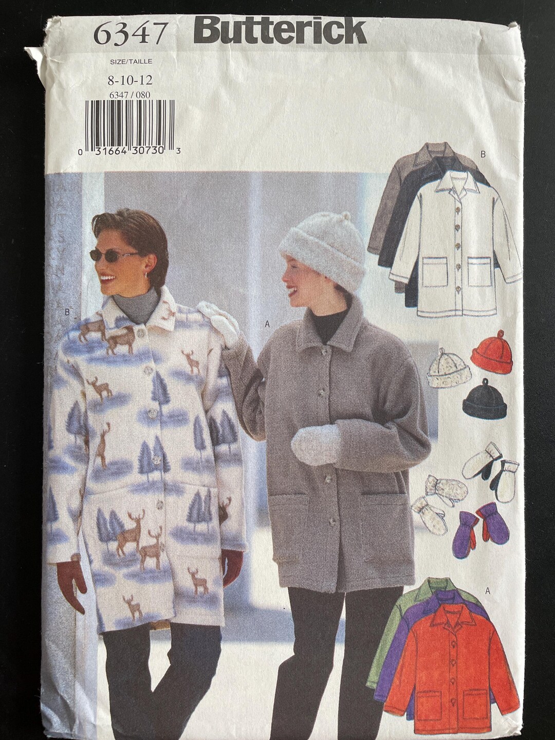 Butterick 6347 Pattern UNCUT Vintage 1990s Button Front Below Hip ...