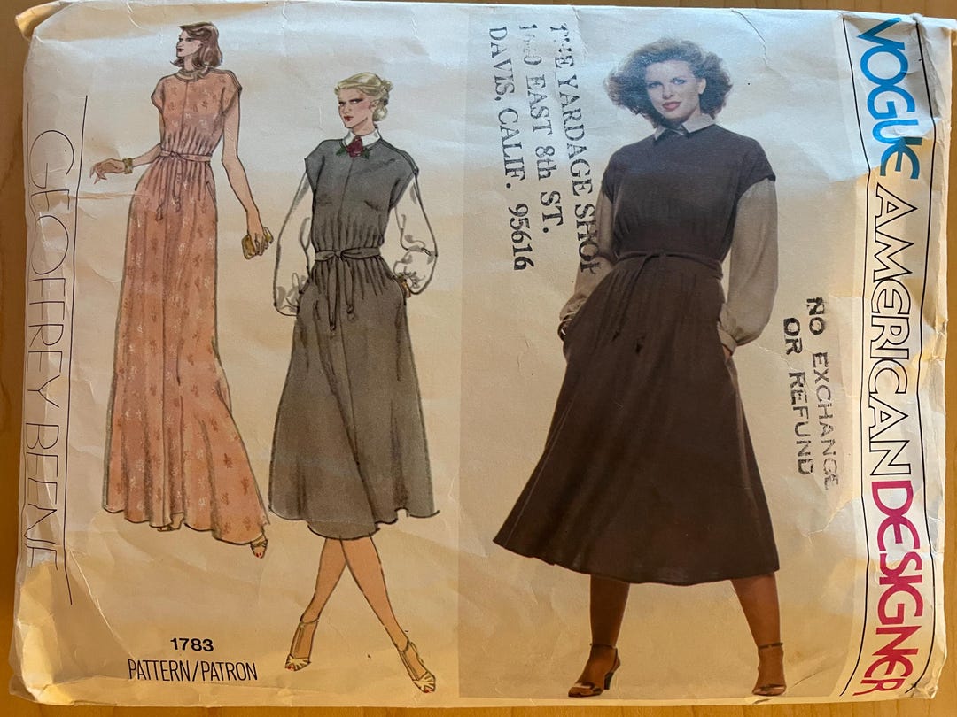 Vogue 1783 Pattern CUT Complete 1970s Vintage Geoffrey Beene Loose ...