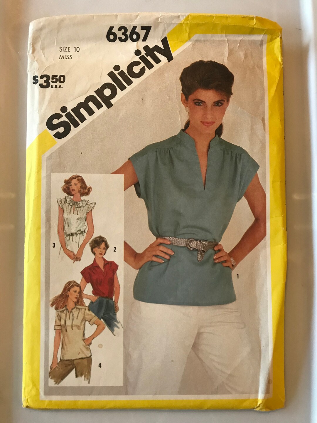 Simplicity 6367 Pattern Slash Front Top Forward Yoke Stand up Ruffle ...