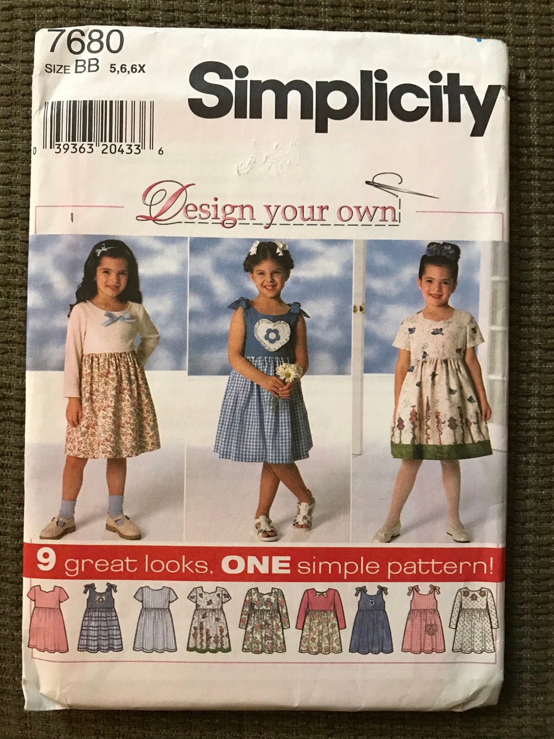 Simplicity 7680 Pattern UNCUT 1990s Vintage Design Your Own Girl's Easy ...