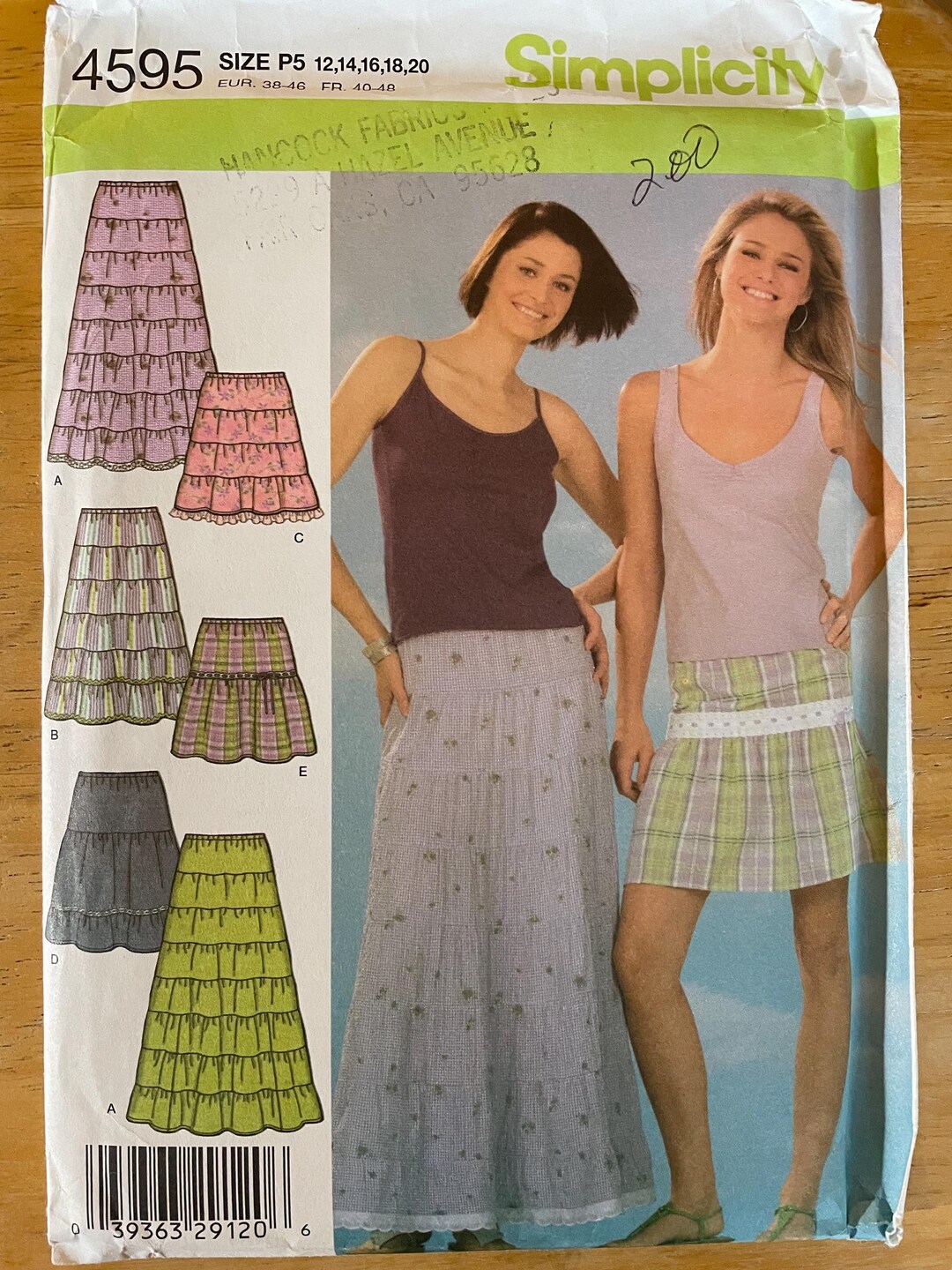 Simplicity 4595 Pattern UNCUT Pull on Skirts Tiered or Yoked With ...