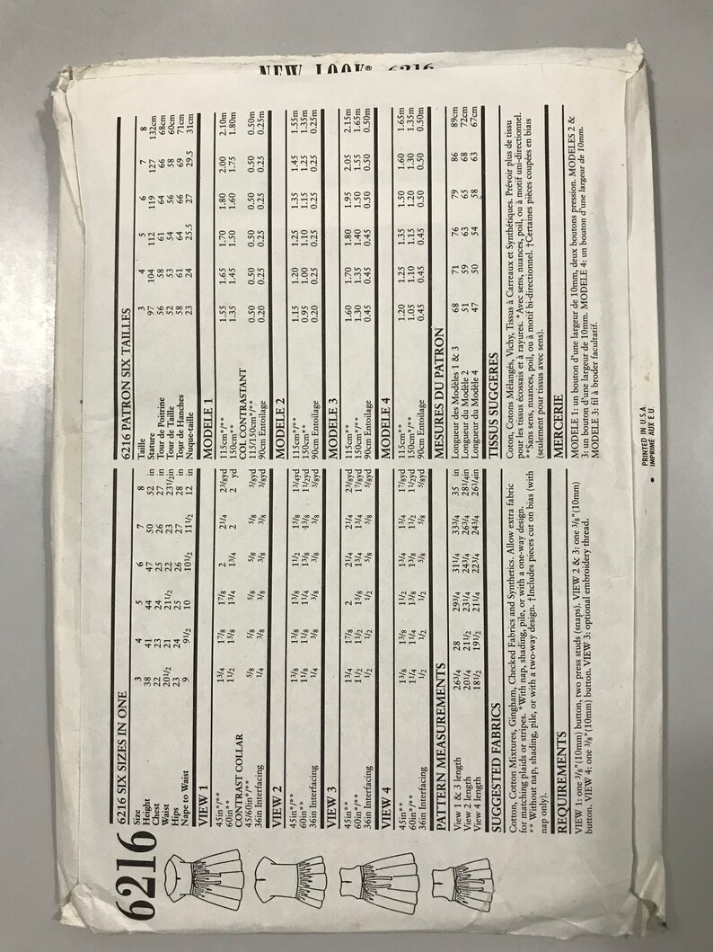 New Look 6216 Pattern UNCUT 1990s Vintage Easy 2 Hour for Kids | Etsy
