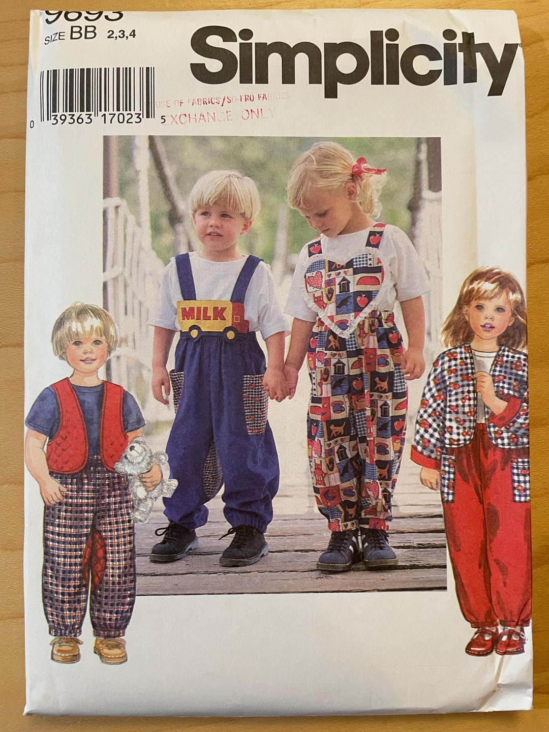 Simplicity 9693 Pattern UNCUT 1990s Vintage Toddler's Child's Jumpsuit ...