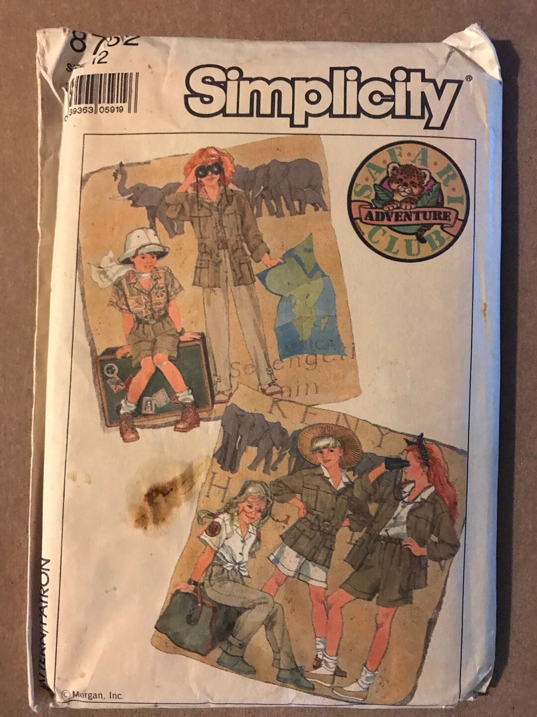 Simplicity 8762 Pattern UNCUT 1980s Safari Club Adventure Girls Button ...