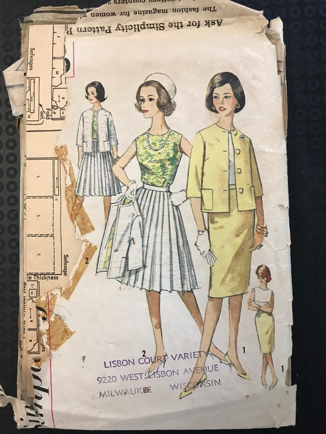Simplicity 4400 Pattern CUT Complete 1950s Vintage Sleeveless Shell ...