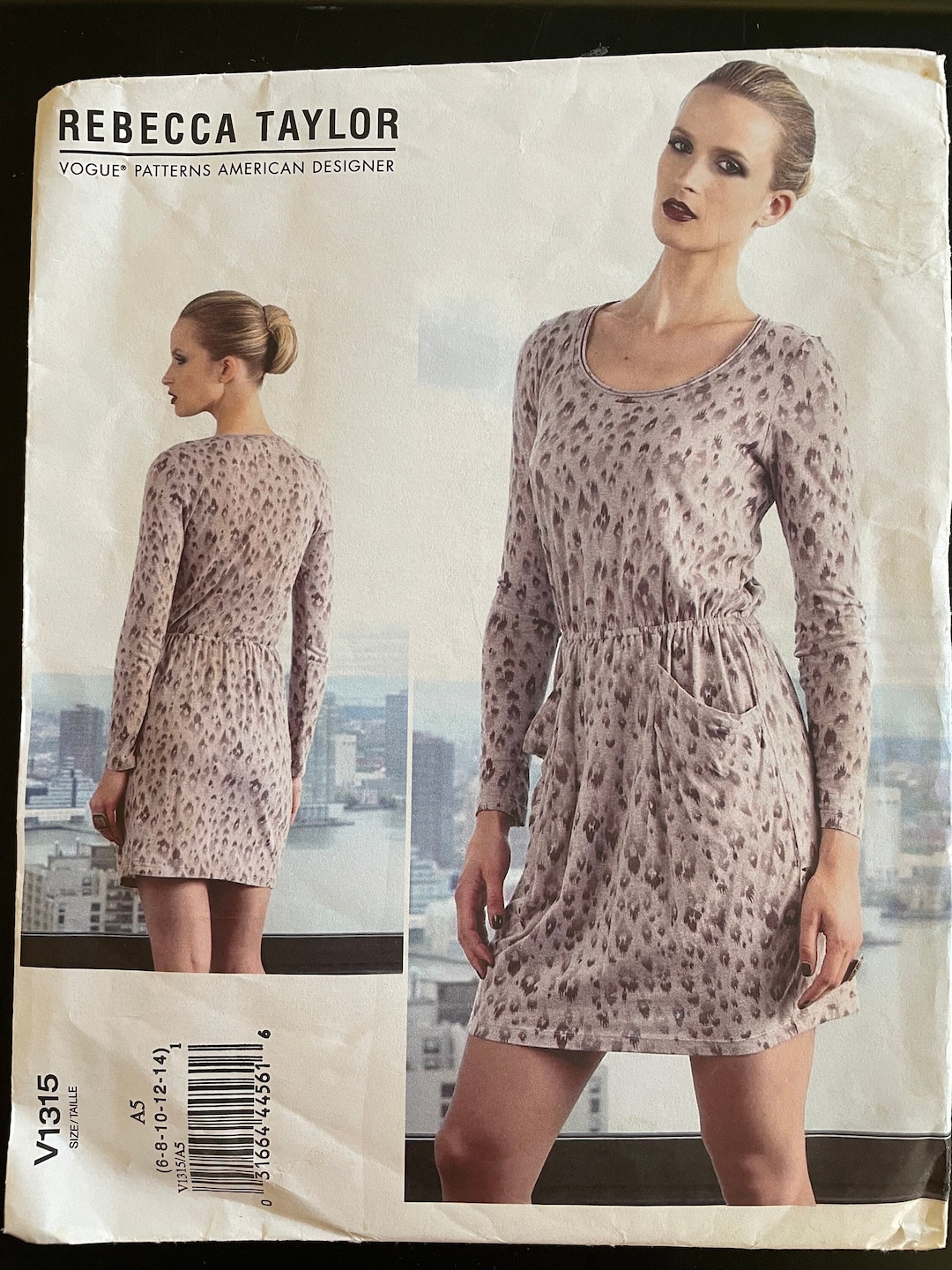 Vogue V1315 1315 Pattern UNCUT Rebecca Taylor American Designer Loose ...