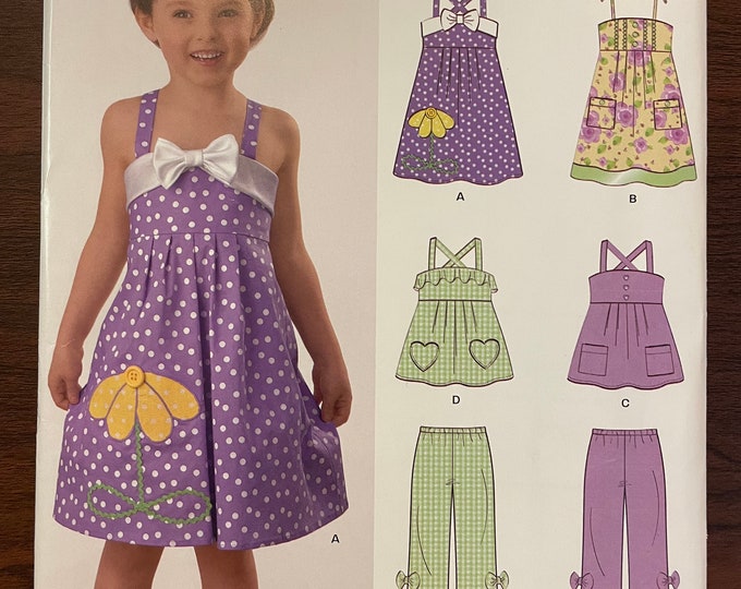 Simplicity 1627 Pattern UNCUT Little Girl's Cap Sleeve Top With Back ...