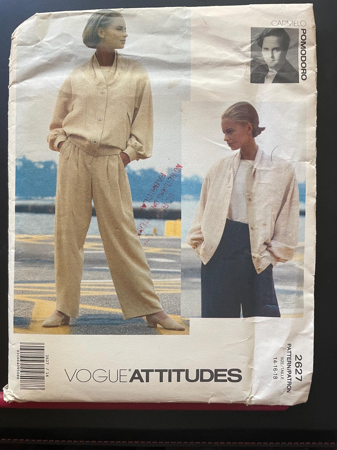 Vogue 2627 Pattern UNCUT Carmelo Pomodoro Loose Fitting Jacket Dropped ...