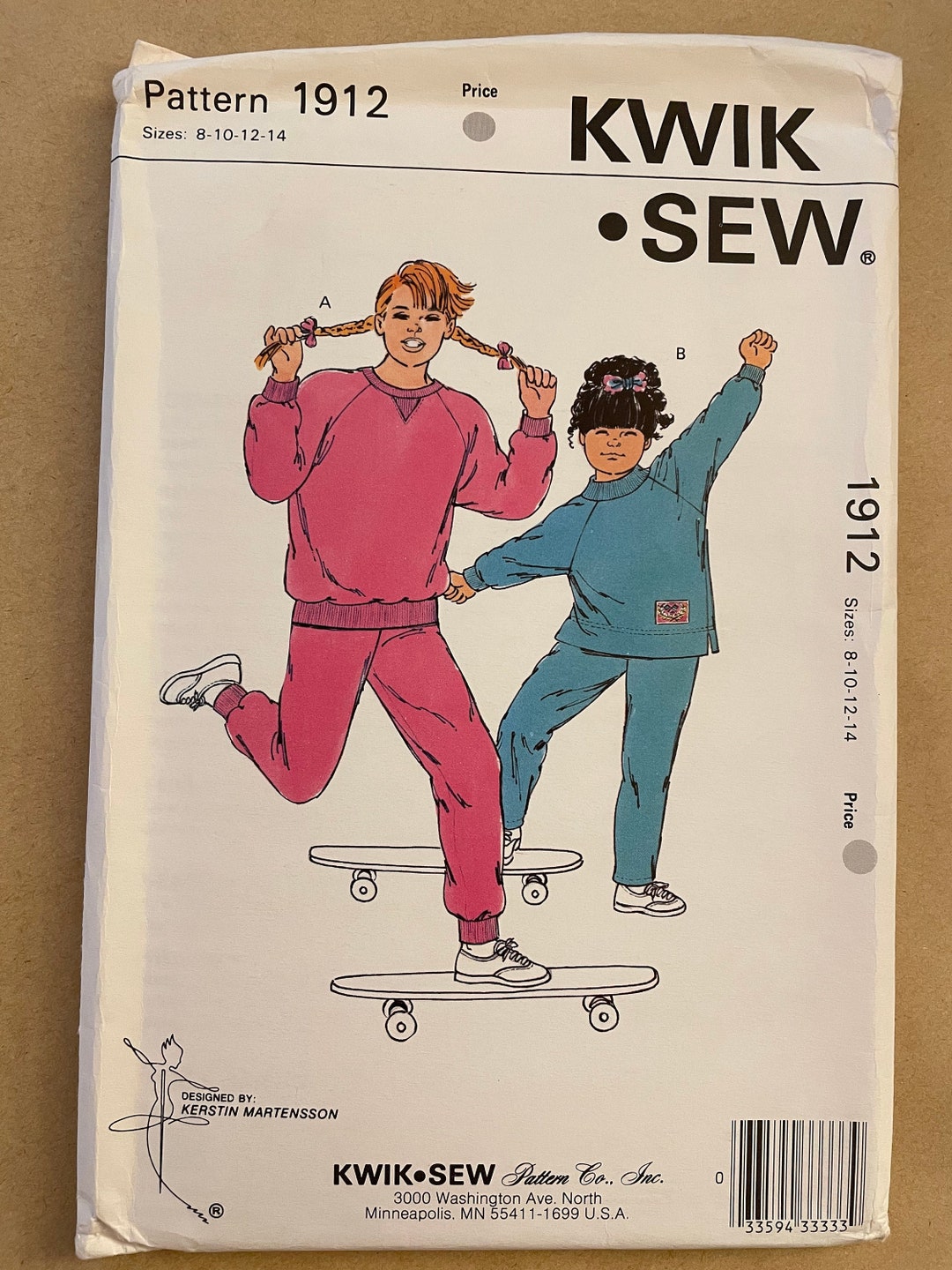 Kwik Sew 1912 Pattern UNCUT 1980s Vintage Girl's Loose Fitting Track ...